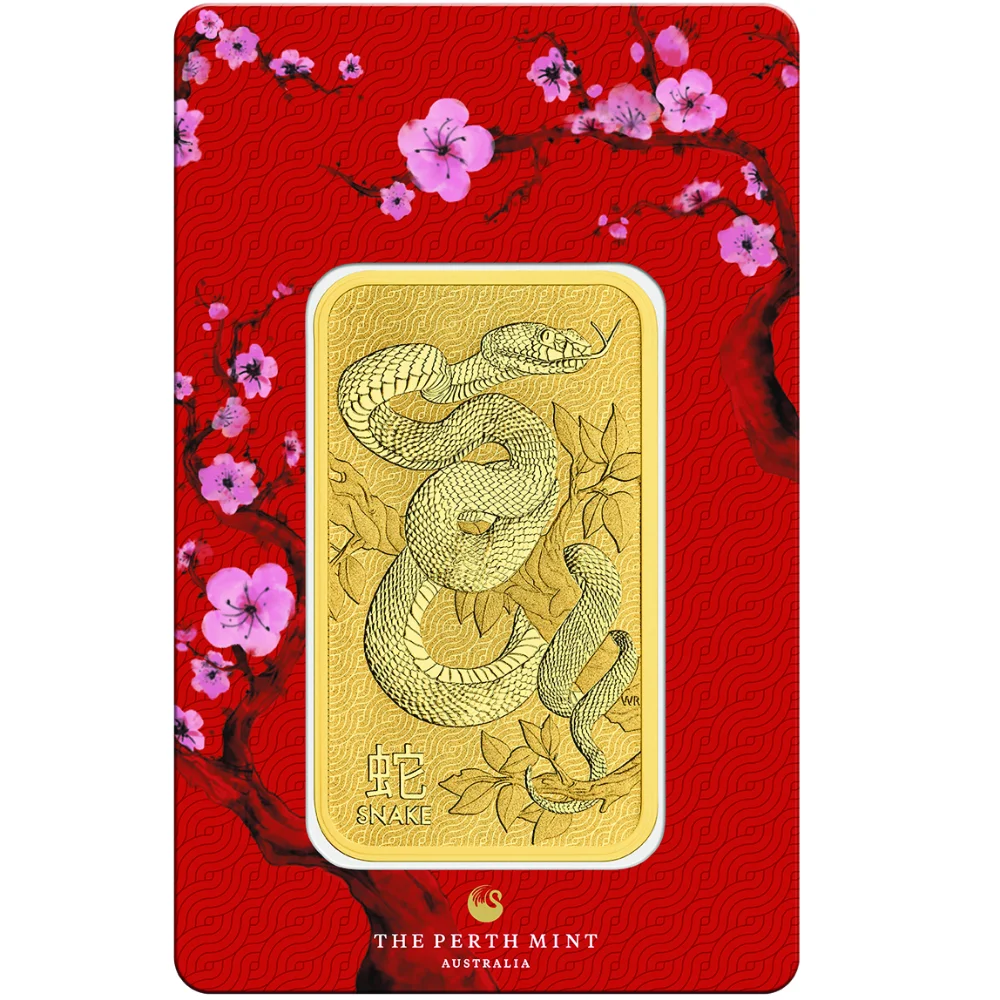 31,1g złota sztabka Rok Węża | Perth Mint | 2025